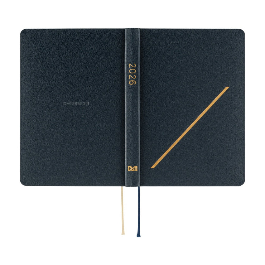 Hobonichi Techo HON Planner 2026 - A6, Navy Slash – Paper and Grace