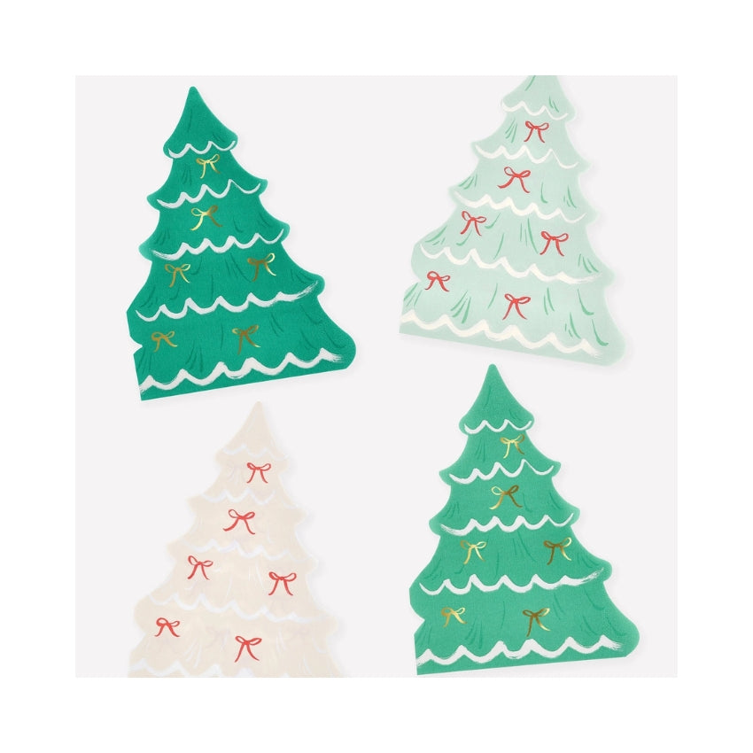 Meri Meri Christmas Trees with Bows Napkins – Paper and Grace