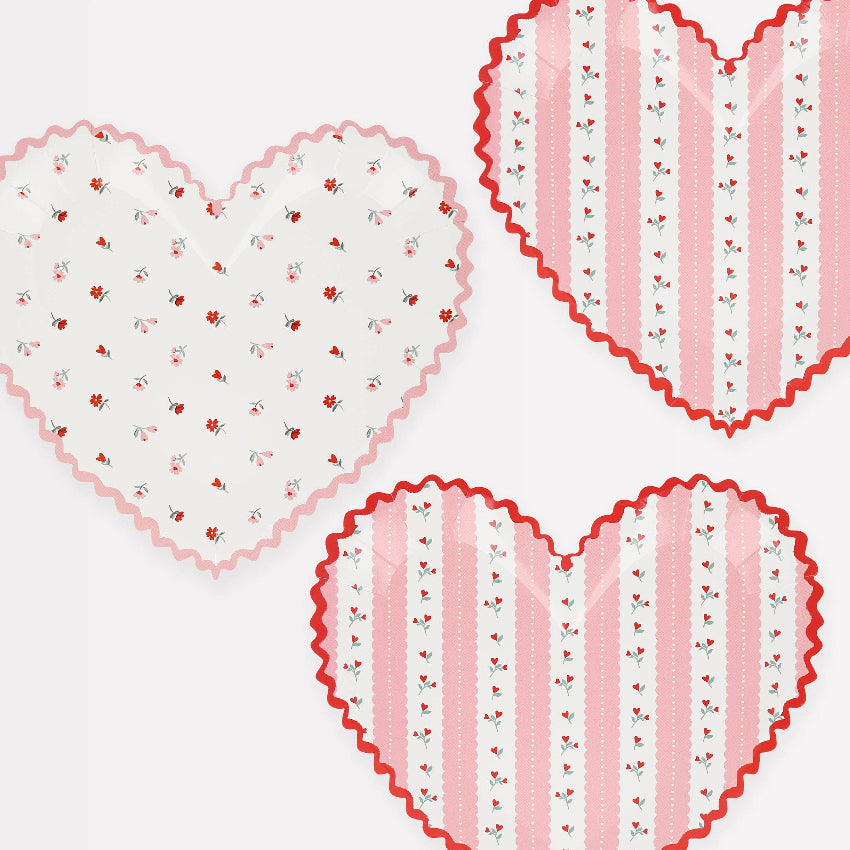 Meri Meri Vintage Rose Heart Plates – Paper and Grace