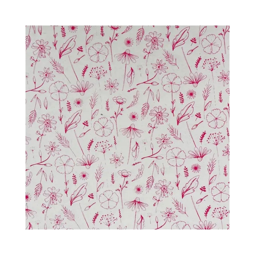Nepali Paper Wrap Sheet - Magenta Floral – Paper and Grace